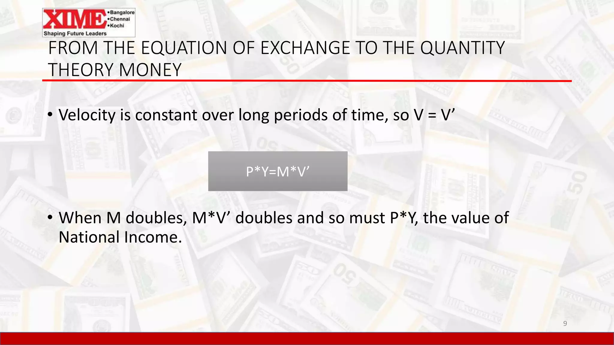 Quantity theory of money - economics | PPTX
