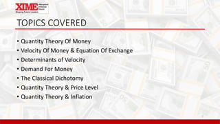 Quantity theory of money - economics | PPTX