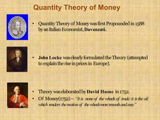 Quantity theory of money | PPTX
