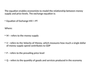 The Quantity Theory of Money (QTM) is a classical economic theory that ...