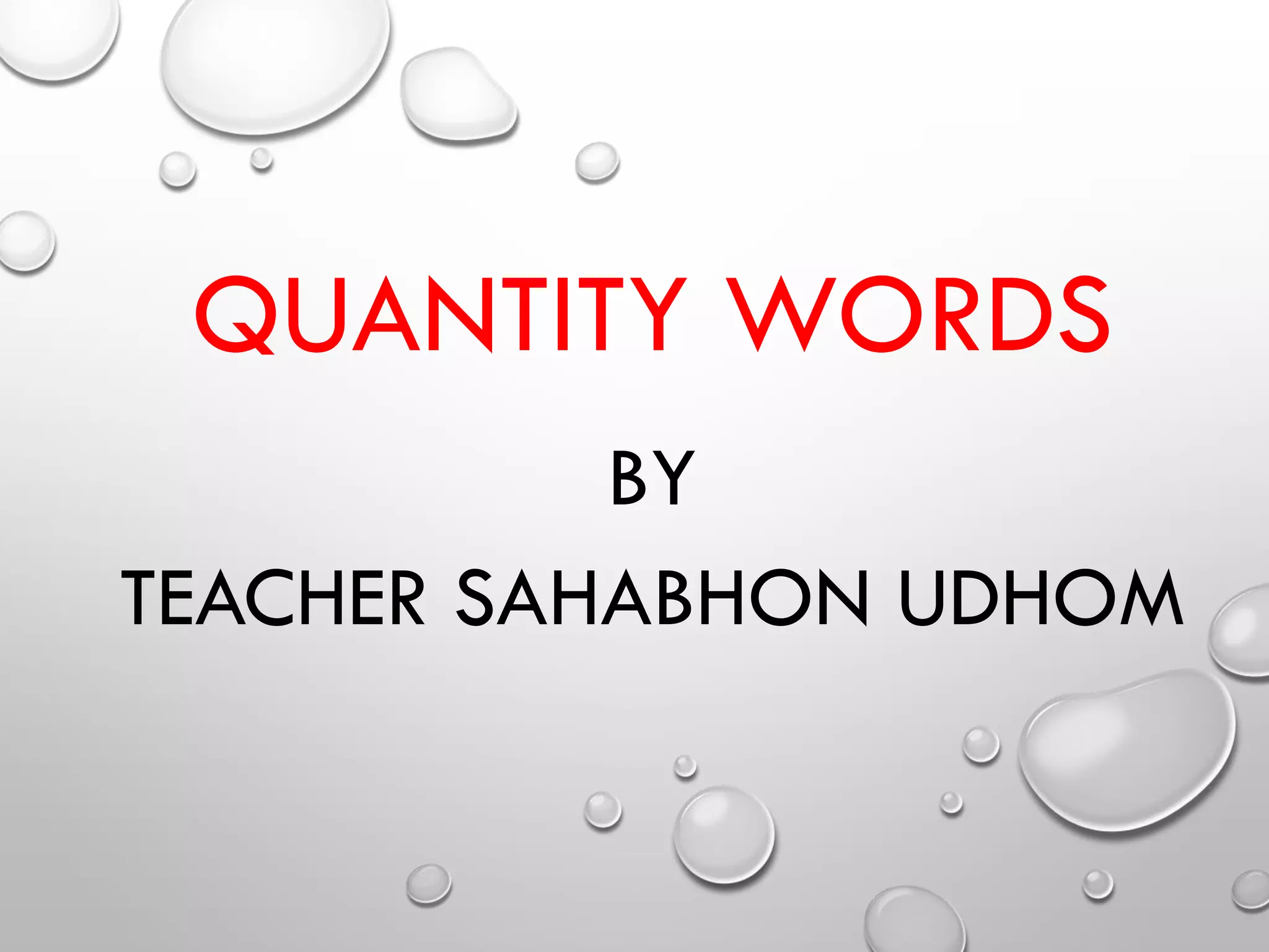 Quantity words | PDF