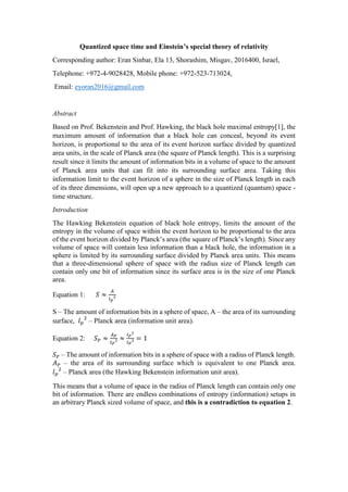 Quantized space time and Einstein's special theory of relativity.pdf