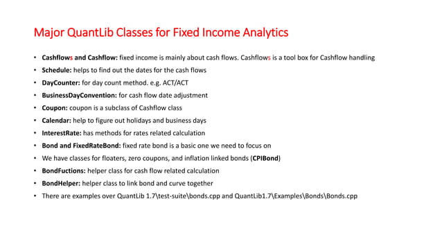 QuantLib Bond Analytics Tutorial | PPT