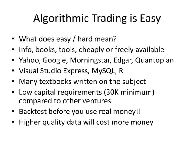 Pairs Trading from NYC Algorithmic Trading Meetup November '13 | PPTX