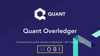Quant Overledger for Mobility, IOT and Automotive sectors - MOBI ...