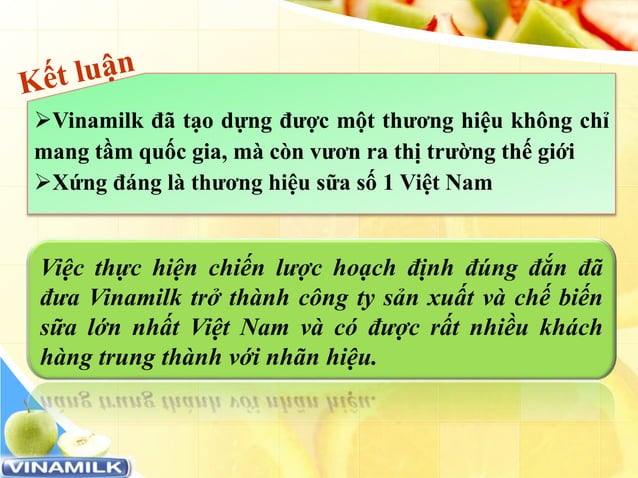 Hoạch định chiến lược kinh doanh của Công ty Cổ phần Sữa Việt Nam Vinamilk | PPTX