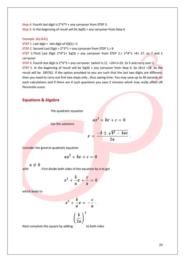 Quantitative Aptitude Test (QAT)-Tips & Tricks | PDF