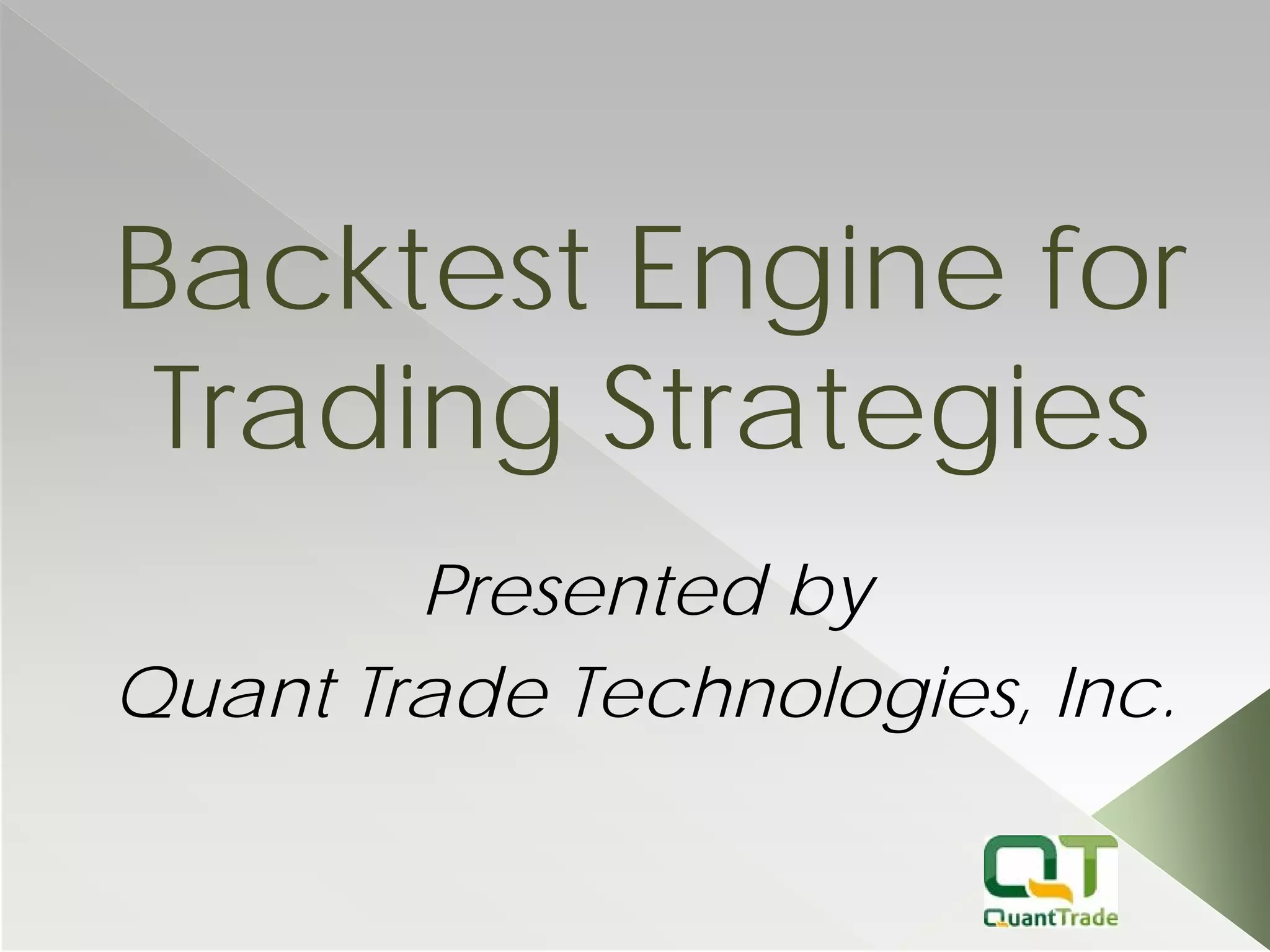 Backtesting Engine for Trading Strategies | PDF | Business Accounting ...