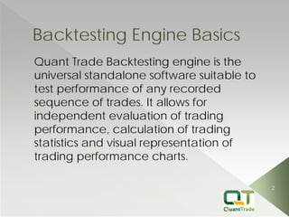 Backtesting Engine for Trading Strategies | PDF | Business Accounting ...