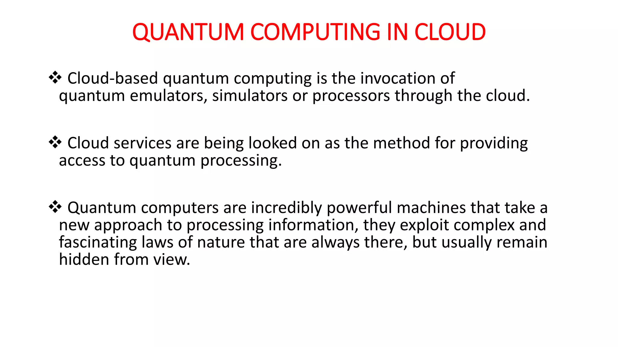 Quantum Computing in Cloud | PPTX