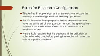 Quantum and-electronic-configuration | PPTX | Chemistry | Science
