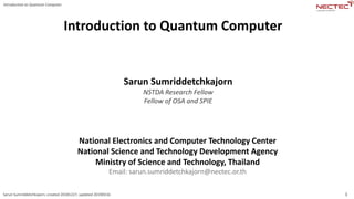 Introduction to Quantum Computer | PDF