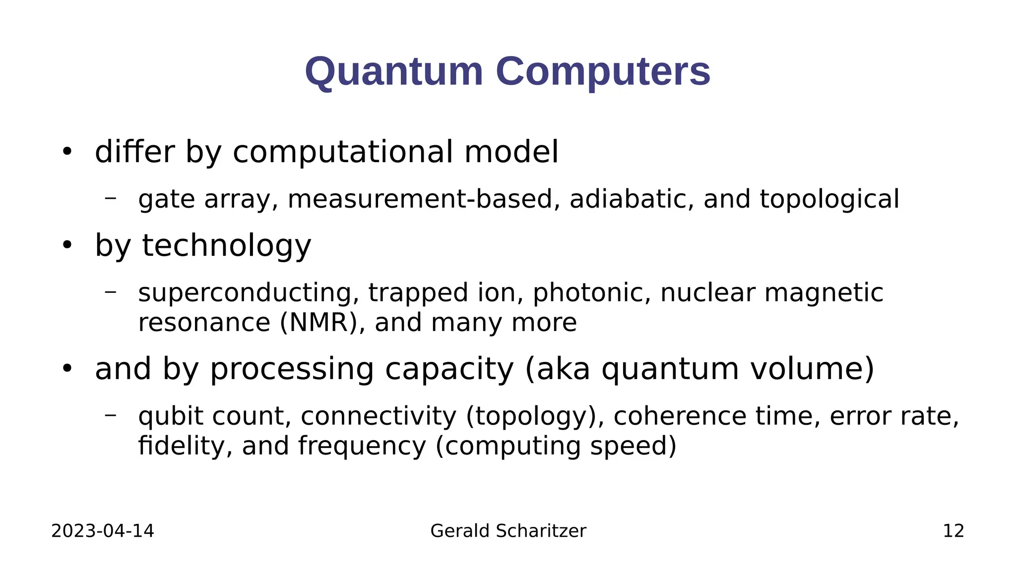 Quantum Computing Fundamentals 2023-04-14 | PPT