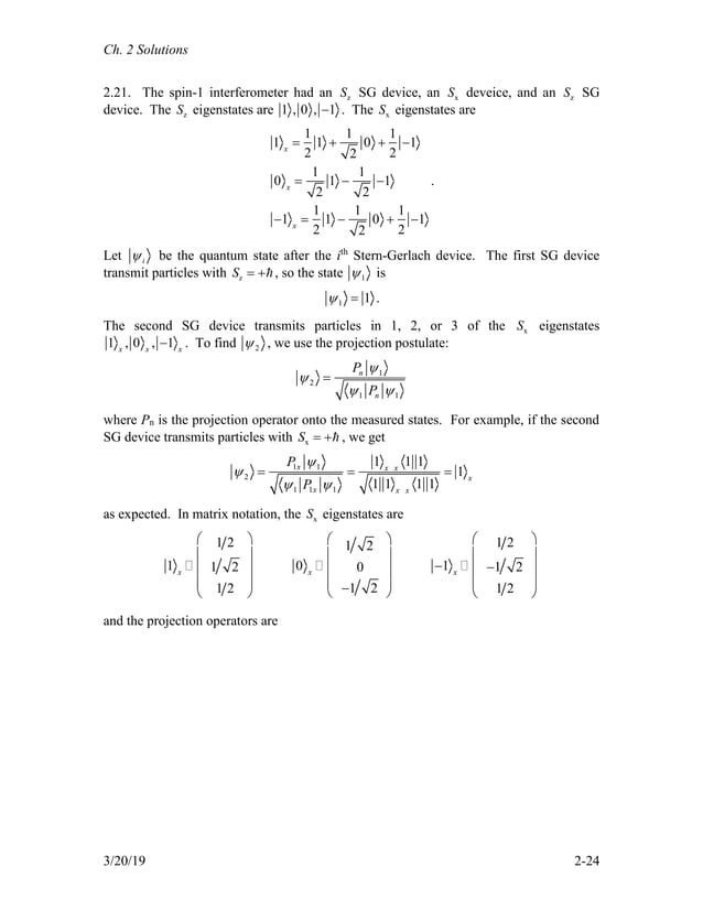 Quantum Mechanics A Paradigms Approach 1st Edition McIntyre Solutions Manual | PDF | Physics ...
