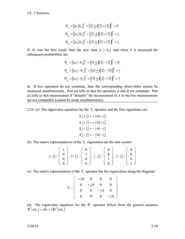 Quantum Mechanics A Paradigms Approach 1st Edition McIntyre Solutions Manual | PDF | Physics ...