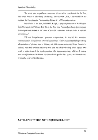 Quantum Teleportation | PDF