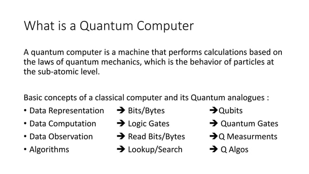 Quantum Computation For AI | PPTX | Physics | Science