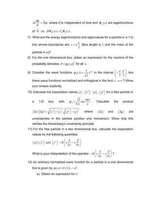 Quantum assignment | PDF | Physics | Science