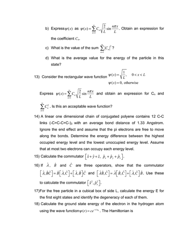 Quantum assignment | PDF | Physics | Science