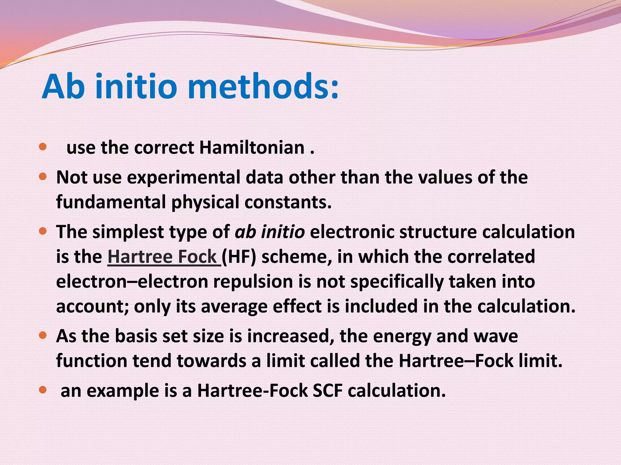 Quantum calculations and calculational chemistry | PPTX