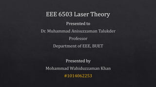 Quantum Cascade Laser | PPTX