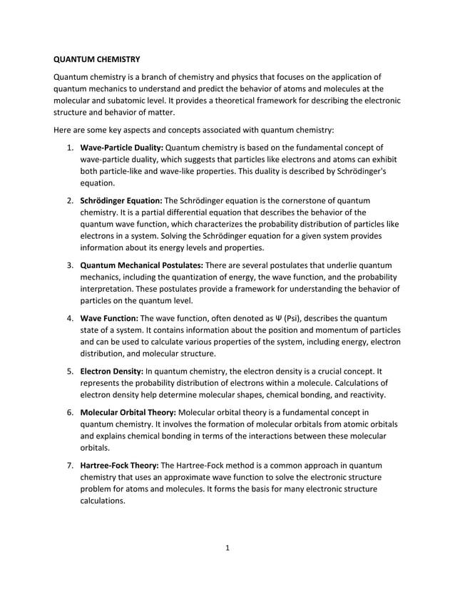 QUANTUM CHEMISTRY.docxBasic definition of terms and concepts of Quantum ...