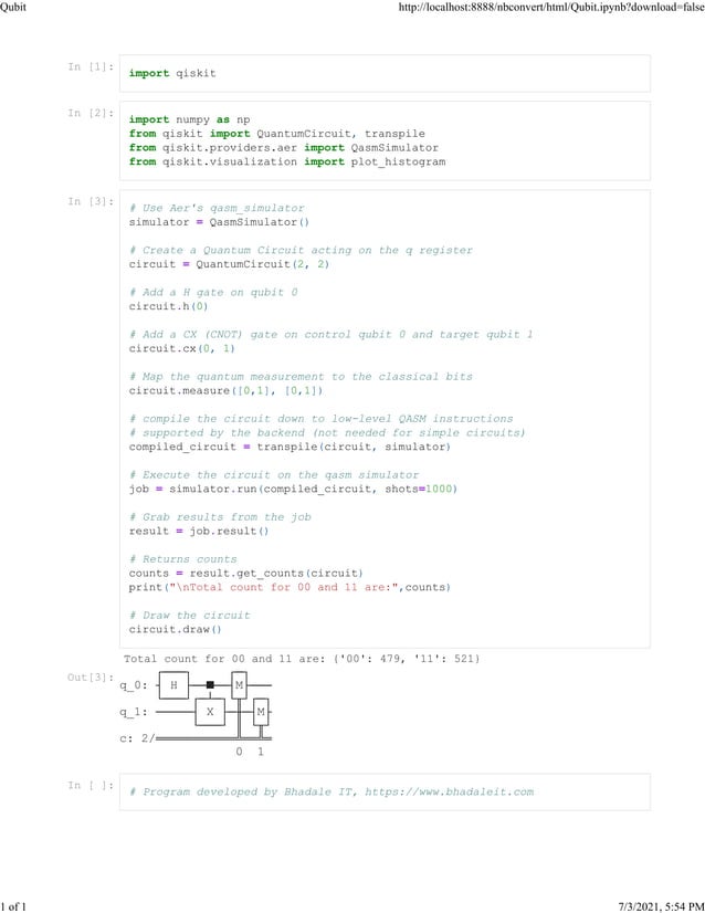 Quantum Circuit Example In Qiskit Pdf
