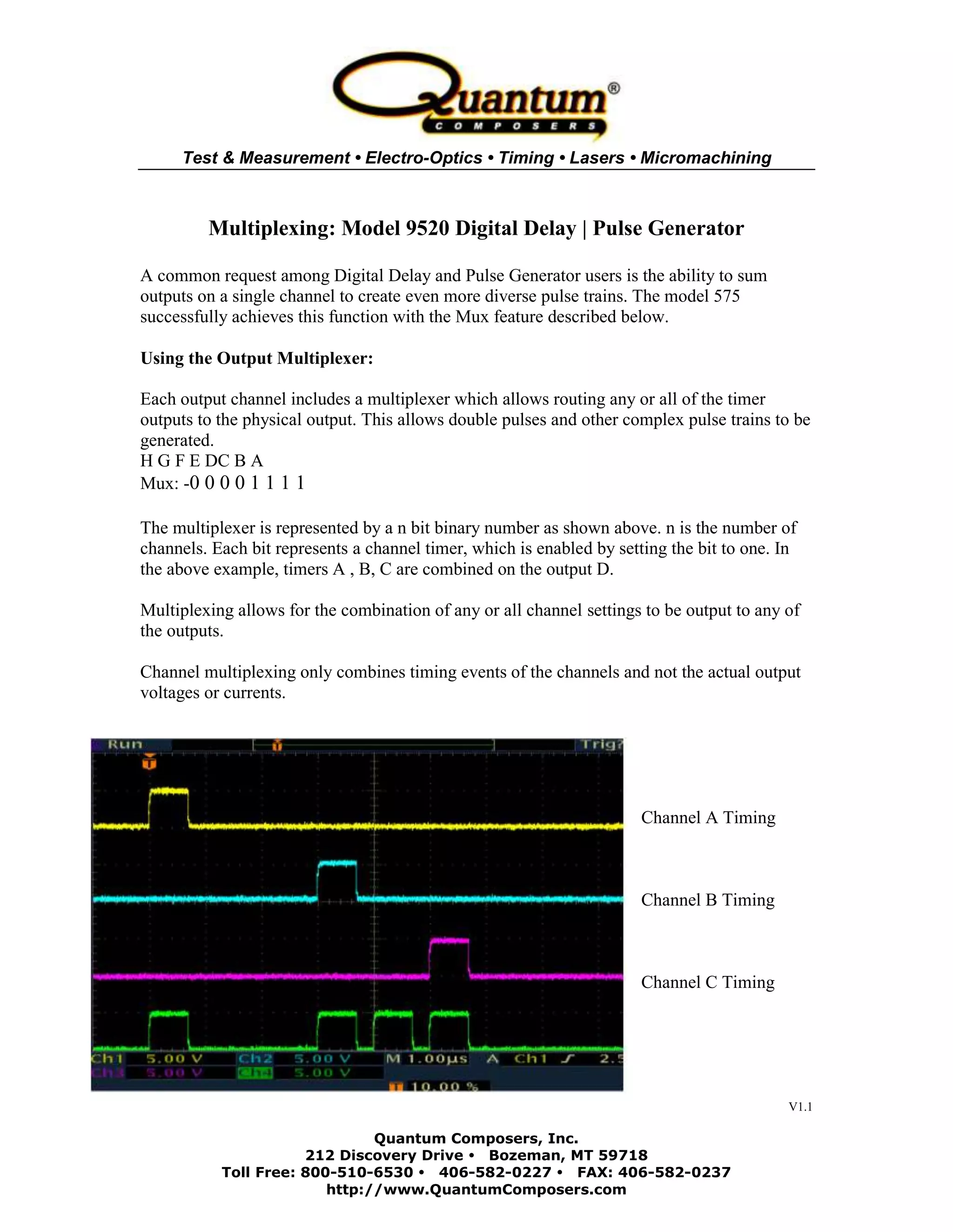 Quantum composers white paper multiplexing model 9520 digital delay pulse generator | PDF