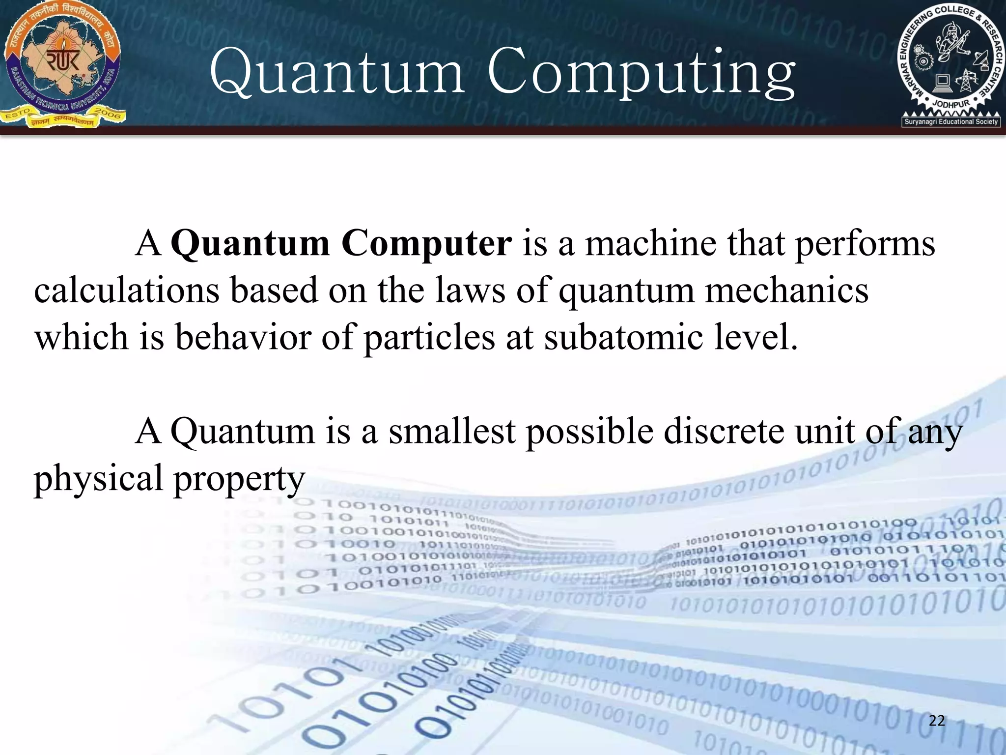 Quantum computation - Introduction | PDF