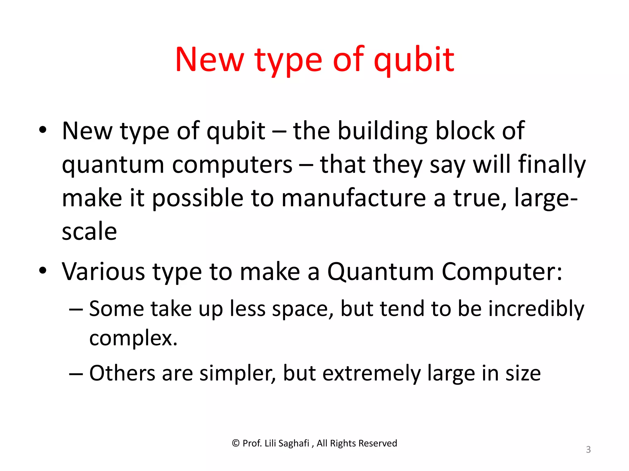 Quantum computers new generation of computers part10 New Qubits Type | PPT
