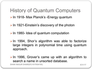 Quantum computers | PPTX | Physics | Science