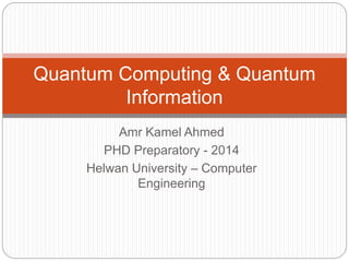 Quantum computing | PPTX | Internet | Computing