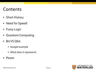 Quantum computing | PPTX | Physics | Science