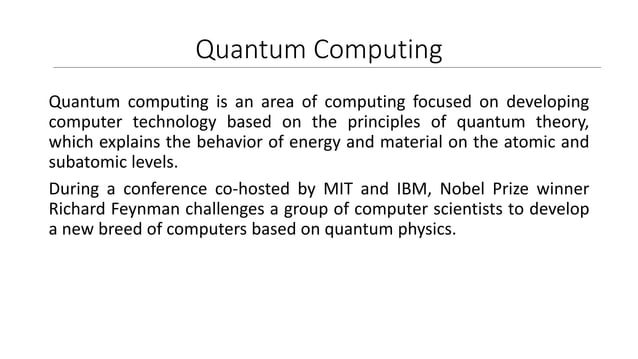 An Introduction to Quantum computing | PPT