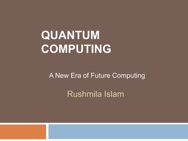 Quantum computing - Introduction | PPTX
