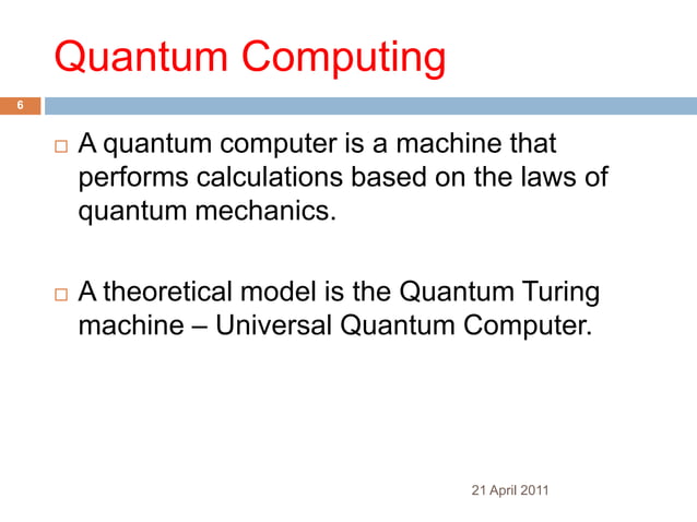 Quantum computing - Introduction | PPTX