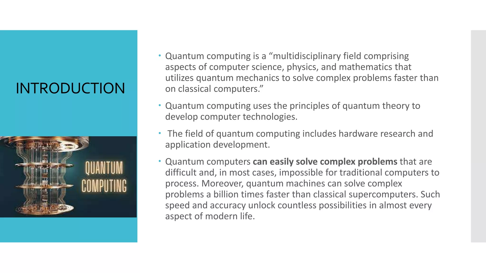 Quantum Computing Applicationpptx Physics Science