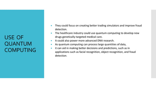 QUANTUM COMPUTING APPLICATION.pptx | Physics | Science