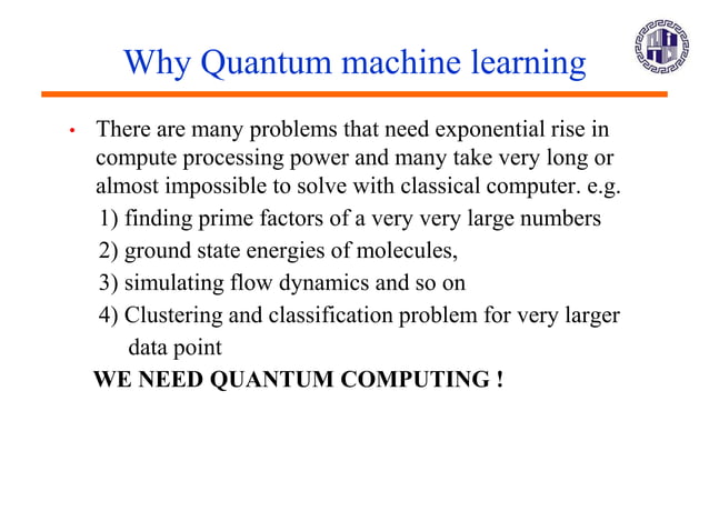 Quantum computing in machine learning | PPTX | Physics | Science