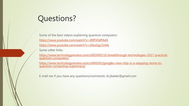 Quantum Computing and its security implications | PPTX | Physics | Science