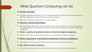 Quantum Computing and its security implications | PPTX