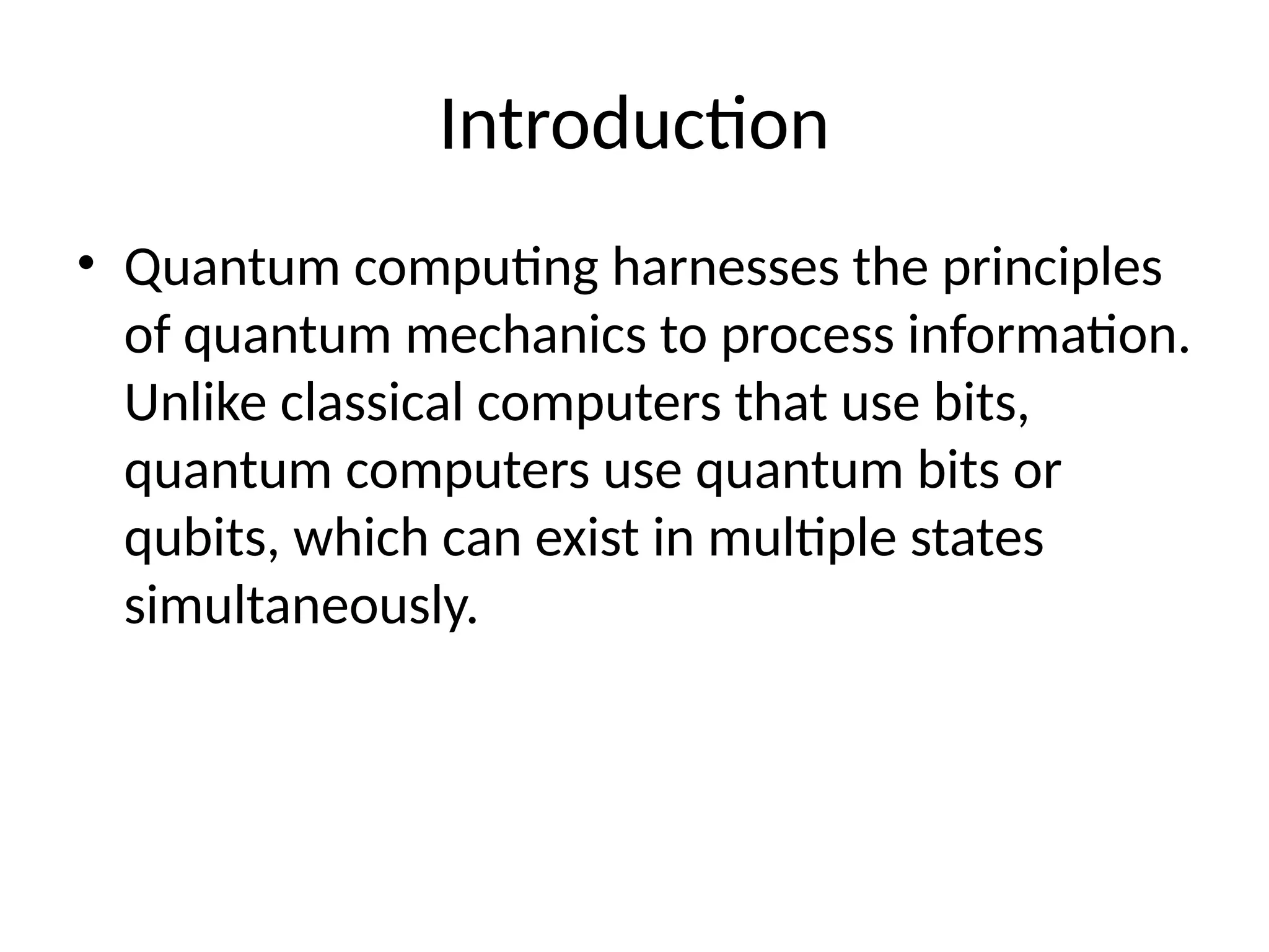 Quantum computing basics, power point presentation | PPTX