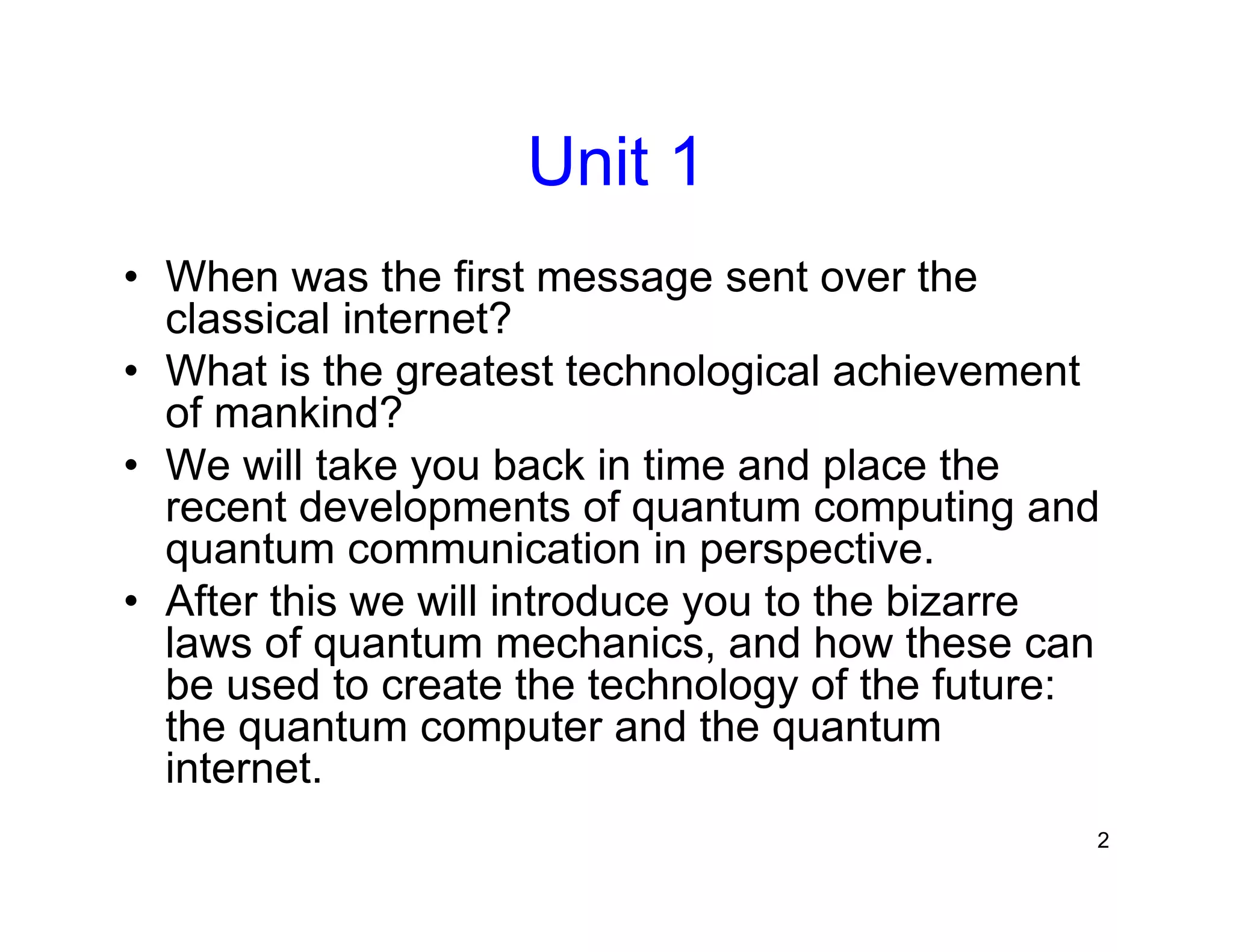 Quantum Computing Quantum Internet 2020_unit 1 By: Prof. Lili Saghafi | PDF