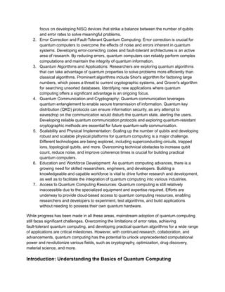 Quantum Computing: Unleashing the Power of Quantum Mechanics | PDF