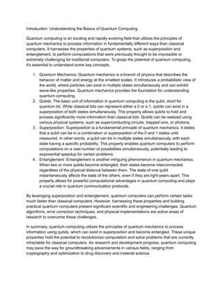 Quantum Computing: Unleashing the Power of Quantum Mechanics | PDF