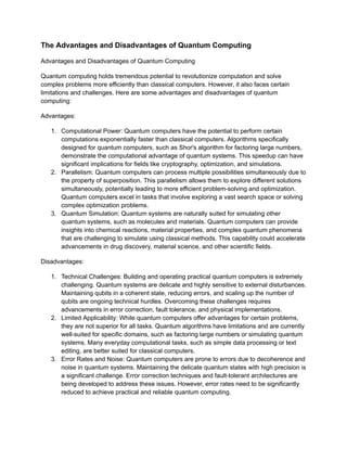 Quantum Computing: Unleashing the Power of Quantum Mechanics | PDF