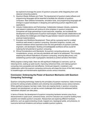 Quantum Computing: Unleashing the Power of Quantum Mechanics | PDF