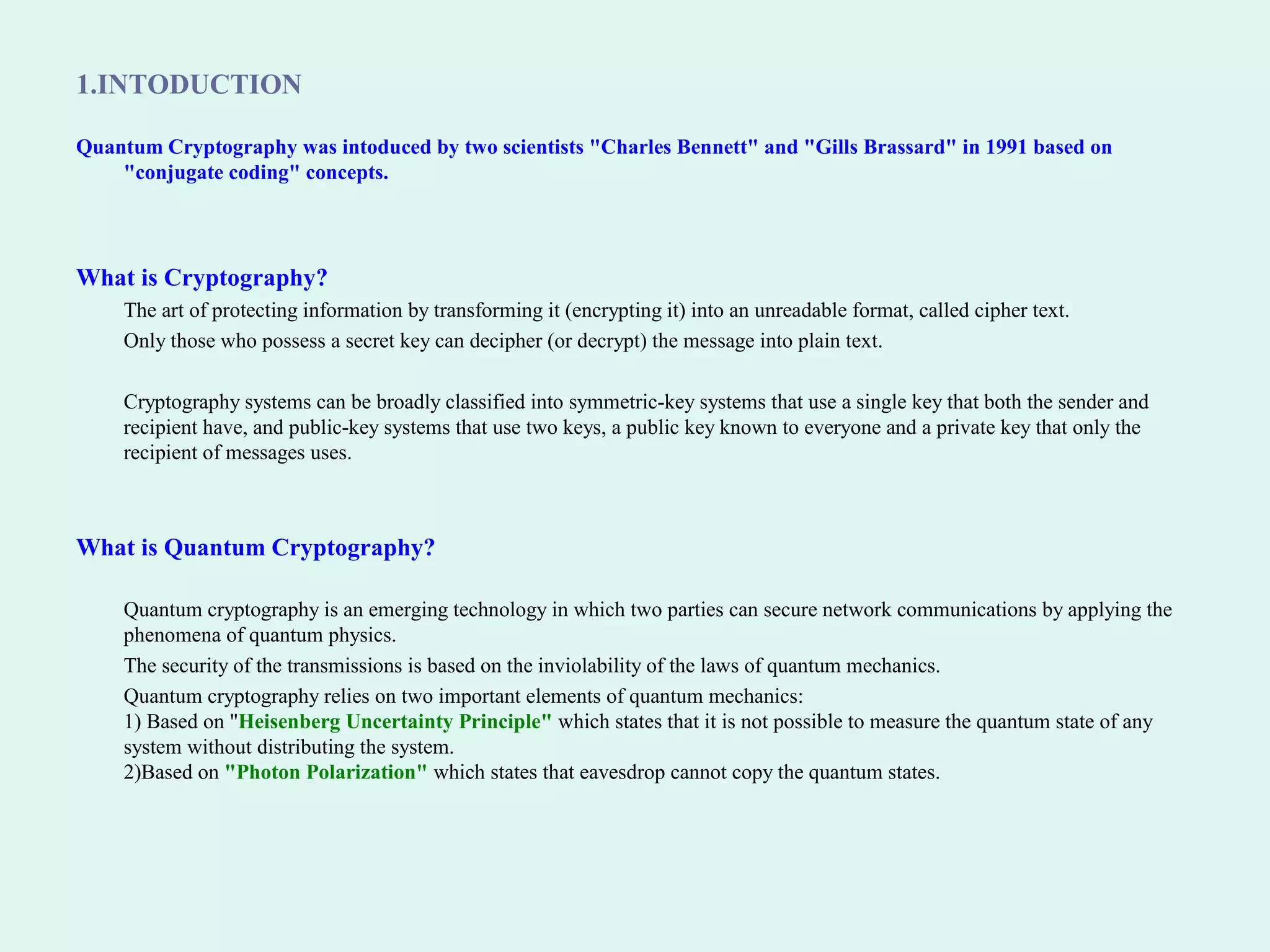 Quantum cryptography a modern cryptographic security | PPT