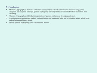 Quantum cryptography a modern cryptographic security | PPT