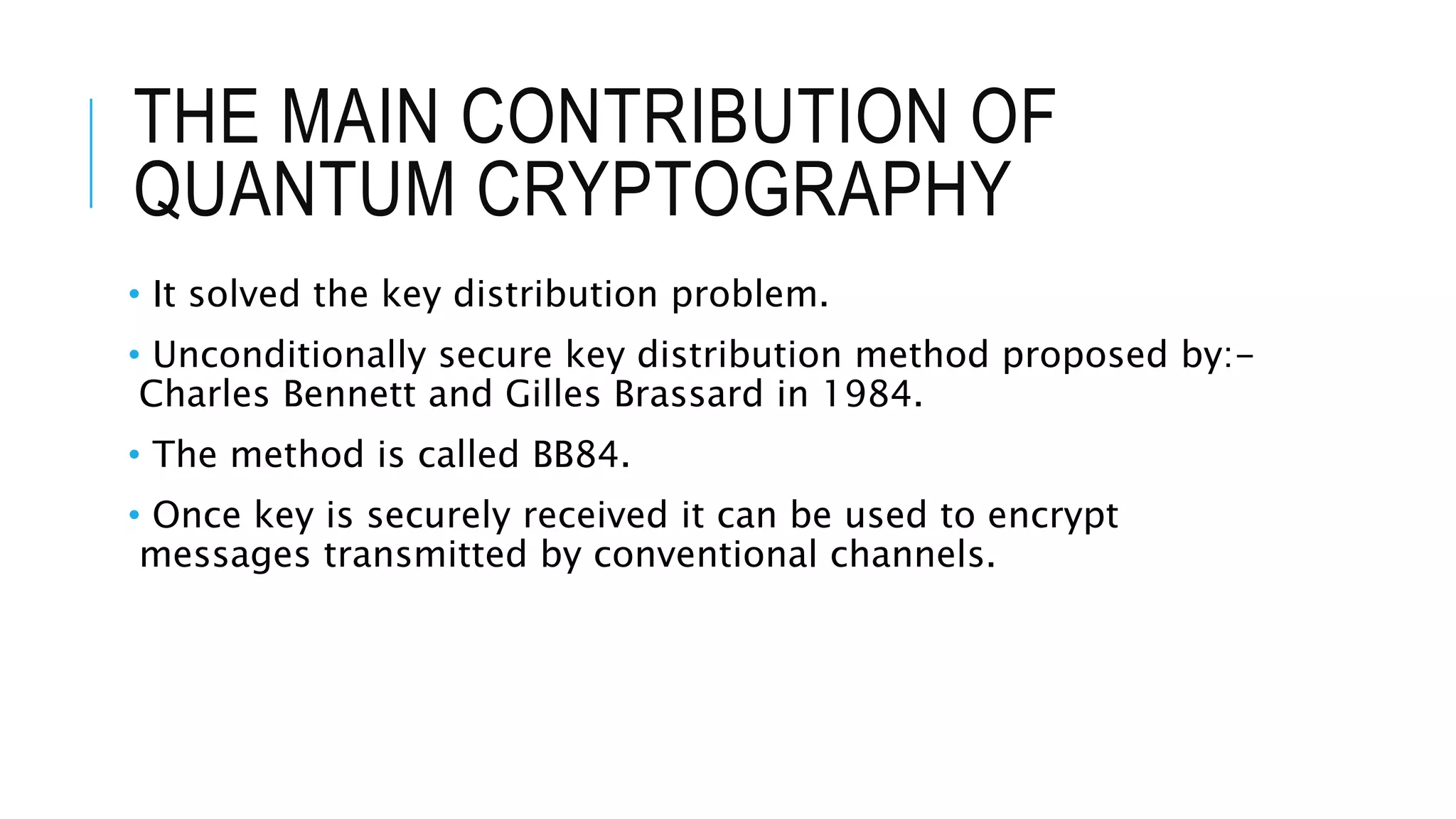 Quantum Cryptography | PPTX | Physics | Science